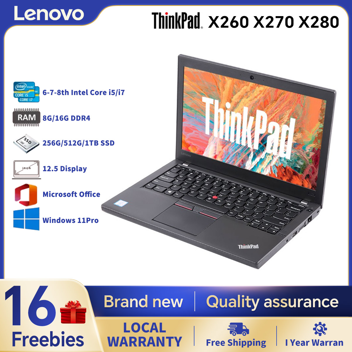 Brand New Lenovo ThinkPad X280/8T X270/7TH X260/6TH laptop Intel Dual ...