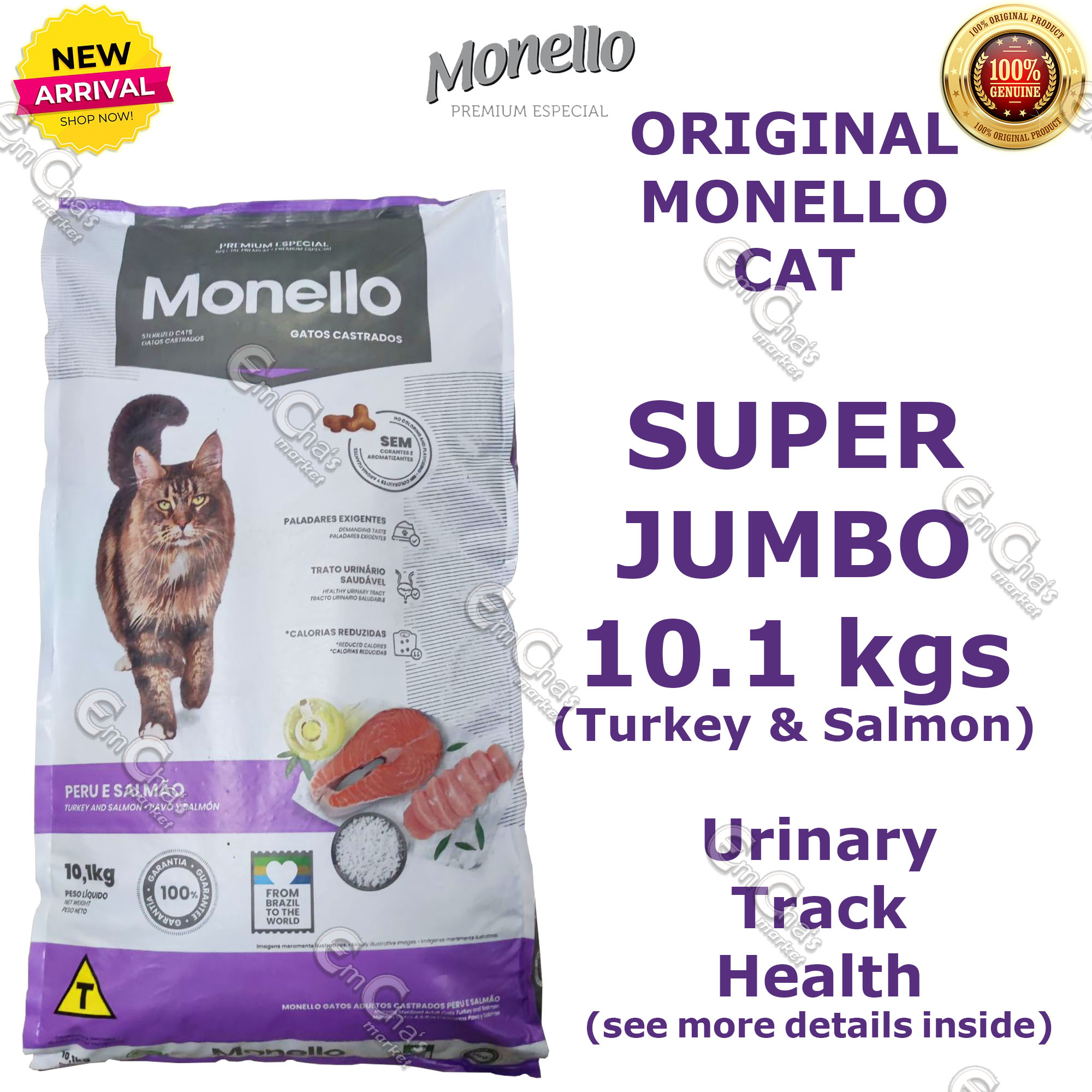 SUPER JUMBO 10.1kgs Monello Sterilized (Purple) Premium Cat Food (anf ...
