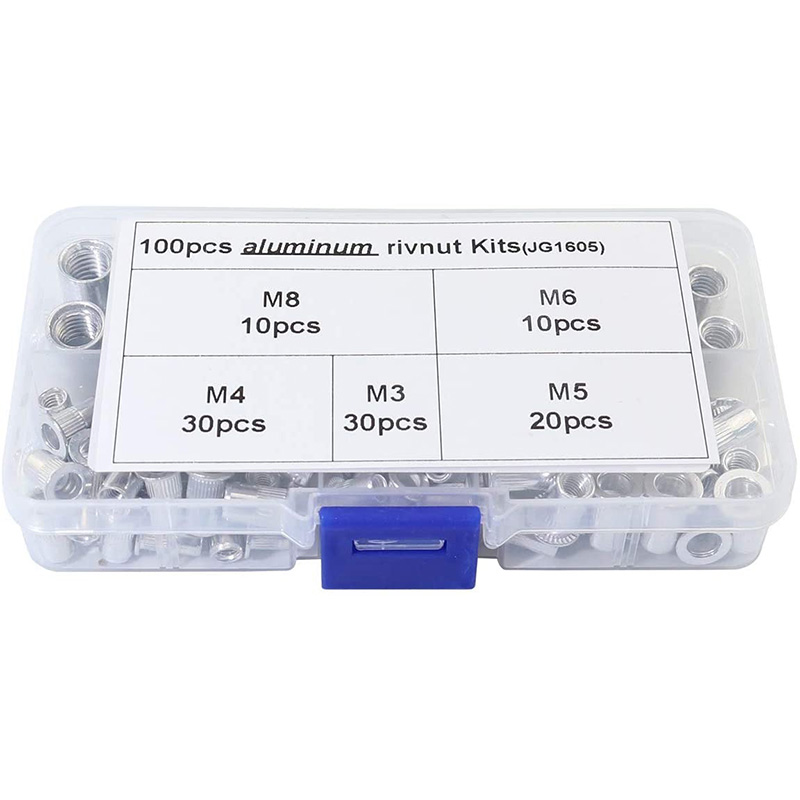 Aluminum Alloy Rivetnut Flat Head Threaded Rivet Nut Insert Nutsert Cap ...