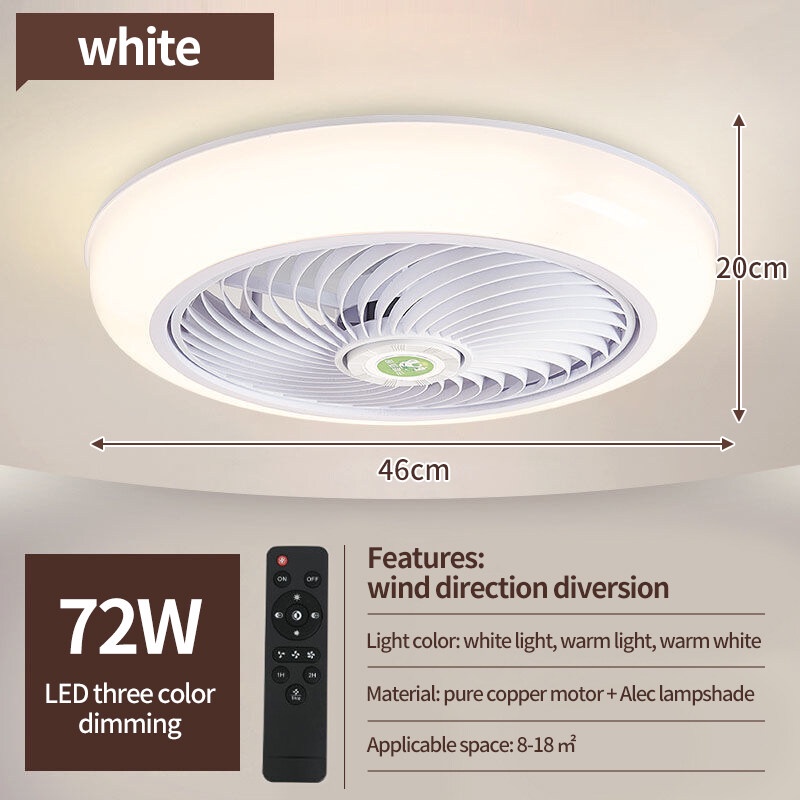 LED light Ceiling fan Recessed Mounted Surface 360 degree Circulating ...