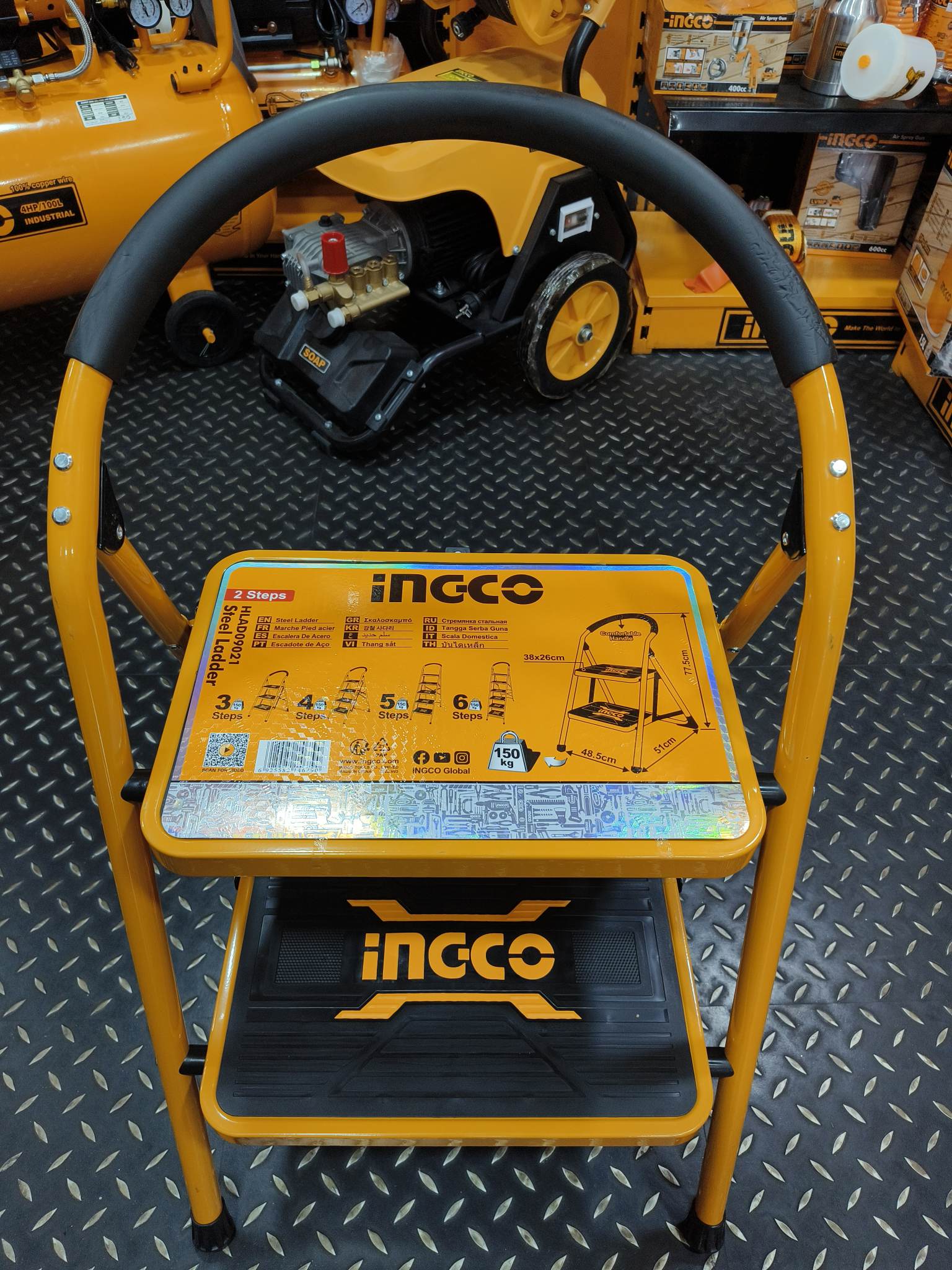 INGCO STEEL LADDER 2 STEPS (HLAD09021) BL-HT | Lazada PH