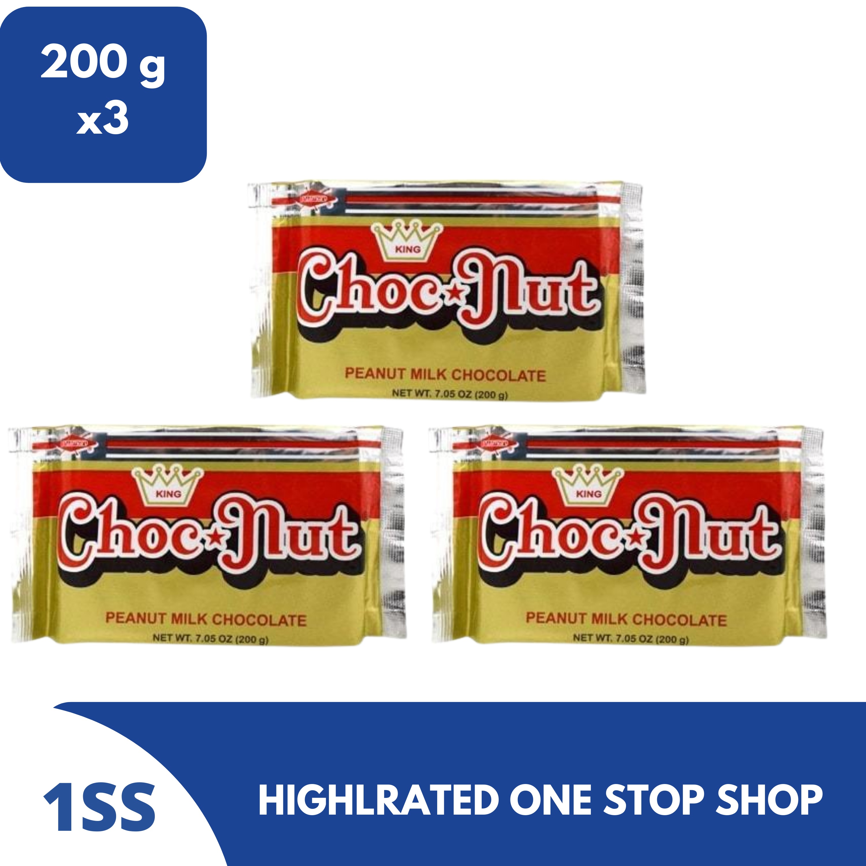 King Choc-Nut Peanut Milk Chocolate, 200g set of 3 | Lazada PH