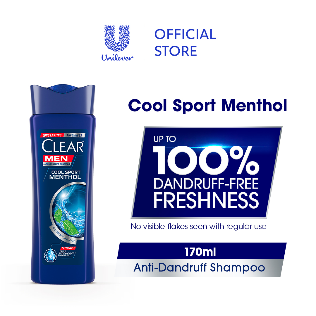 Clear Men Cool Sport Menthol Anti-Dandruff Shampoo 170ml | Lazada PH