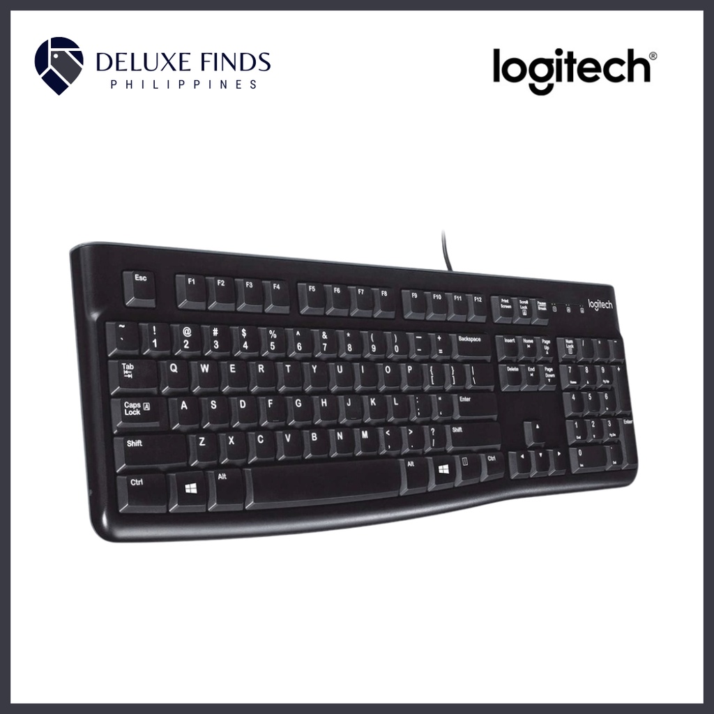 Logitech K120 Wired Keyboard, Full-Size, Spill Resistant, Curved Space ...