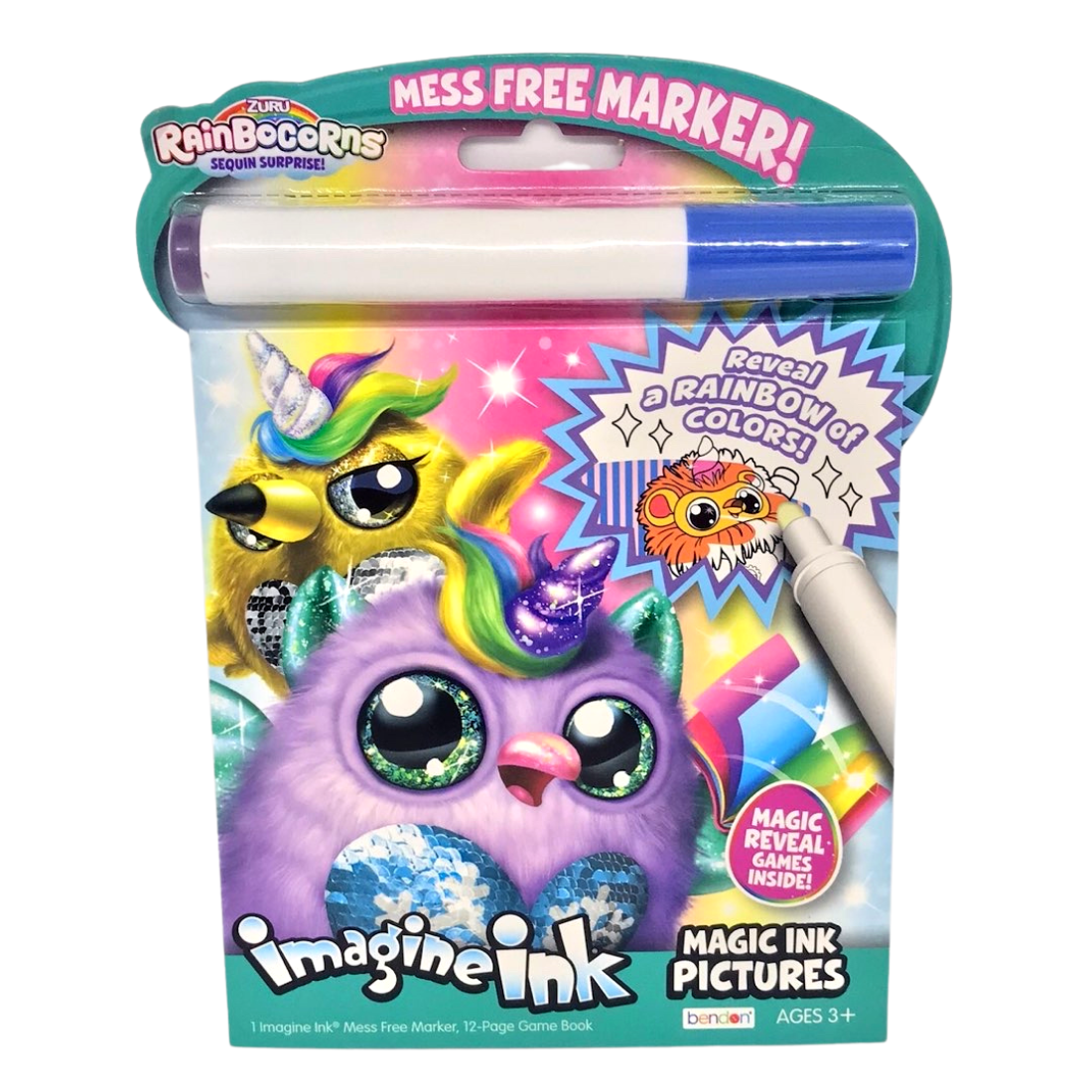 Bendon Imagine Ink Mess Free Marker with Magic Ink Pictures & Game Book ...