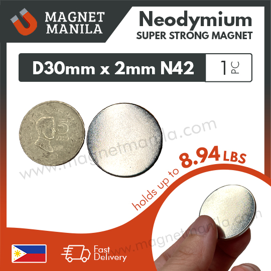 1 pc. D30mm x 2mm Neodymium Magnet, N42 Super Strong Rare Earth NdFeB ...