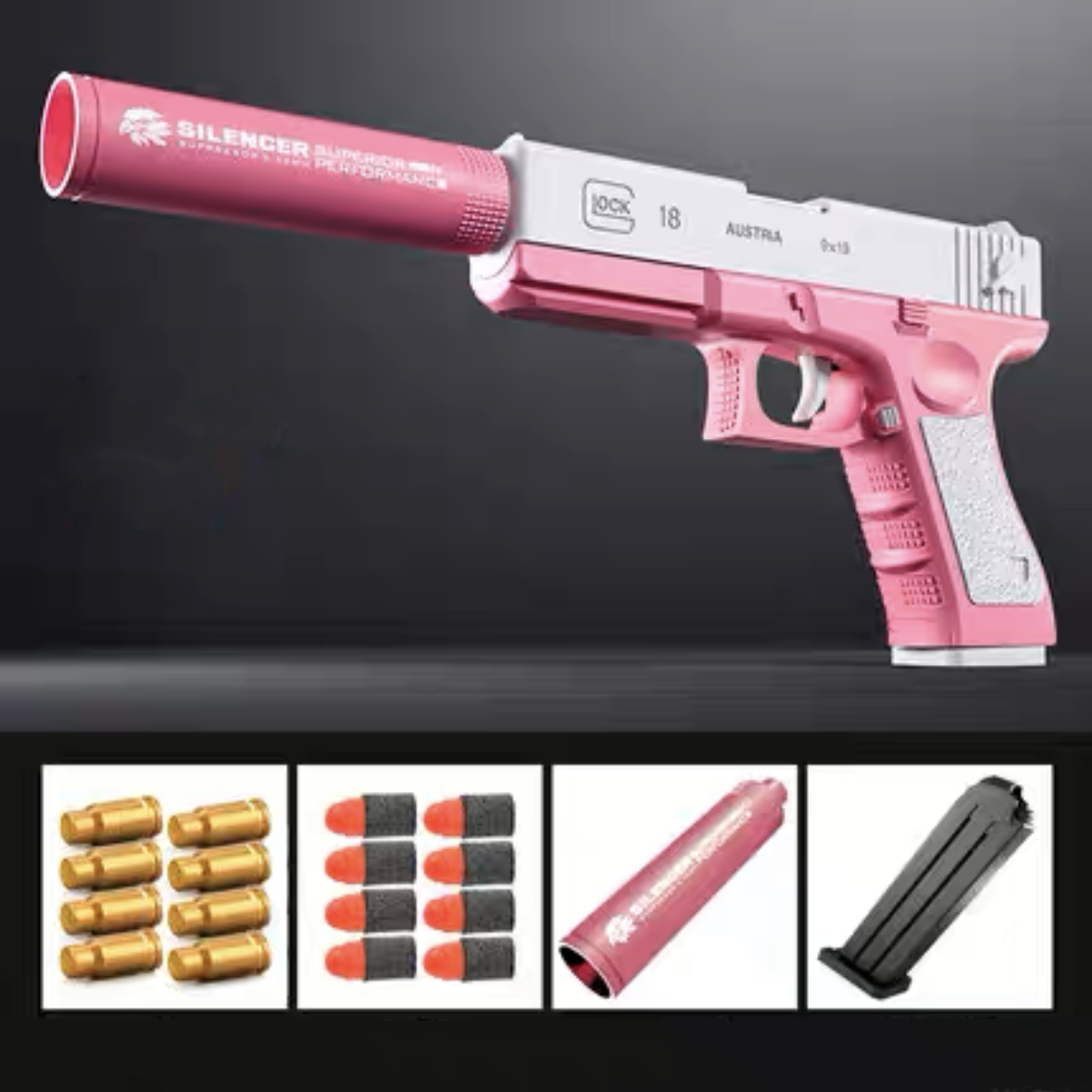 Glock Toy-Boys and Girls Universal Game Safe Soft Rubber Toys[4 Design ...