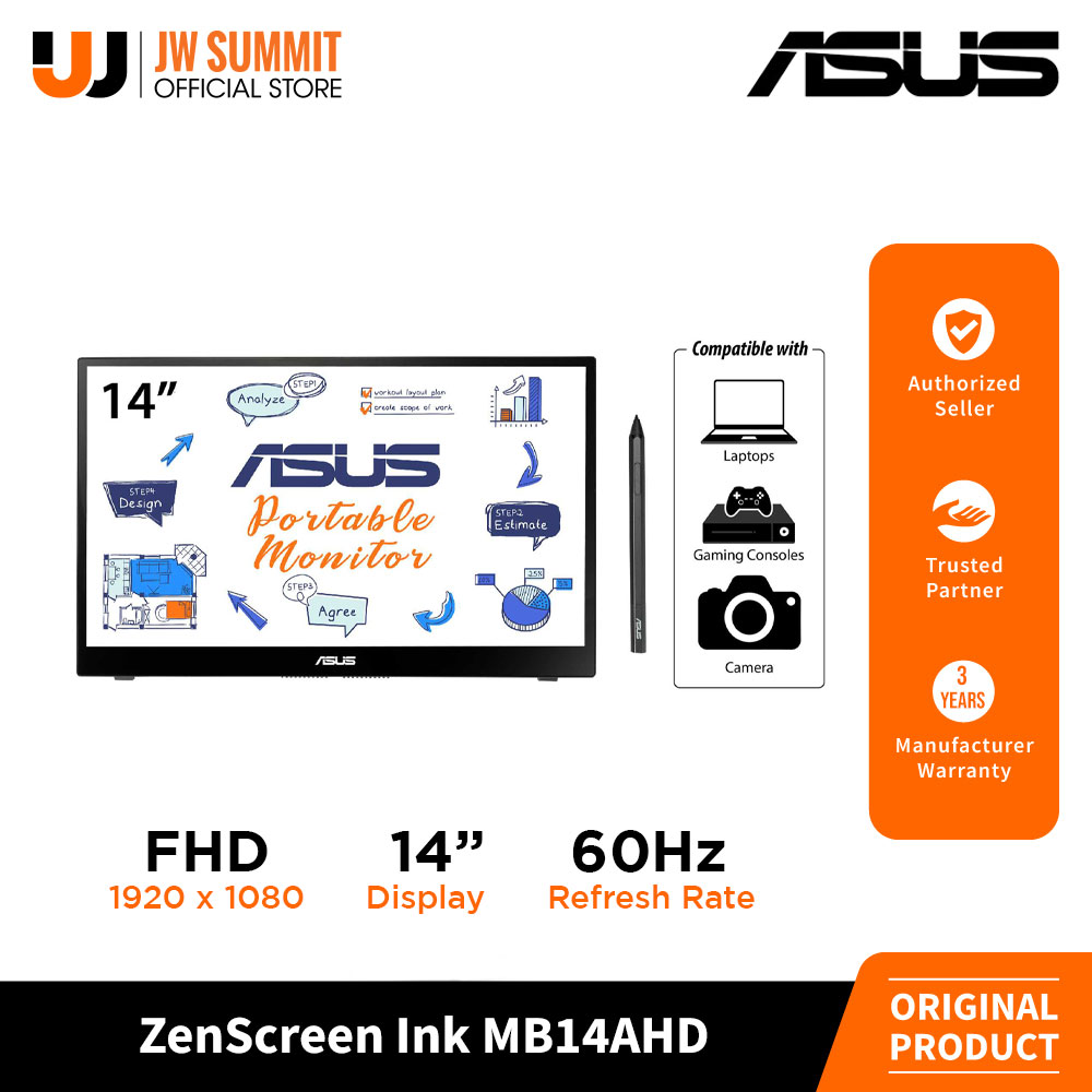 Asus ZenScreen Ink MB14AHD 14 inch FHD 60Hz 5ms IPS Technology Flicker ...