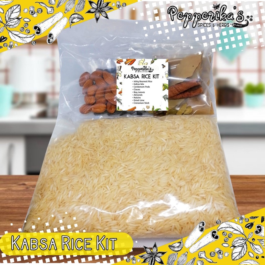 lhvxq Biryani and Kabsa Pack: Complete Spices 500g Basmati Rice 6-8 ...