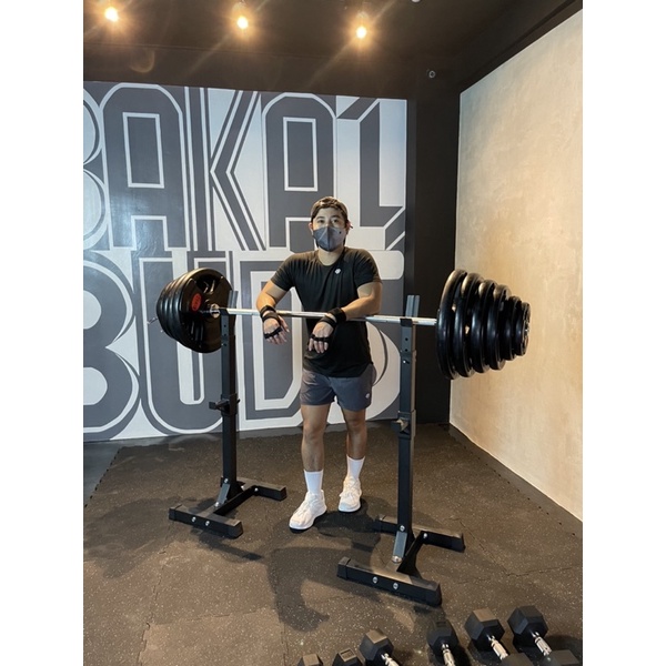 Compact Adjustable POWDERCOATED Squat Stand Squat Rack Barbell Bench ...