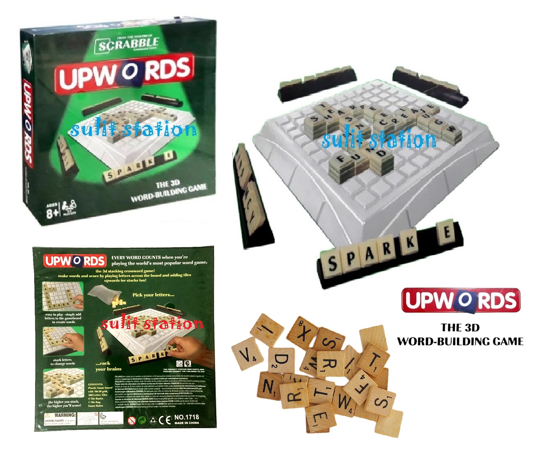UPDWORD upwords 3DIMENSIONAL 3d SCRABBLE BUILD STACK UP HIGH SPELLING ...