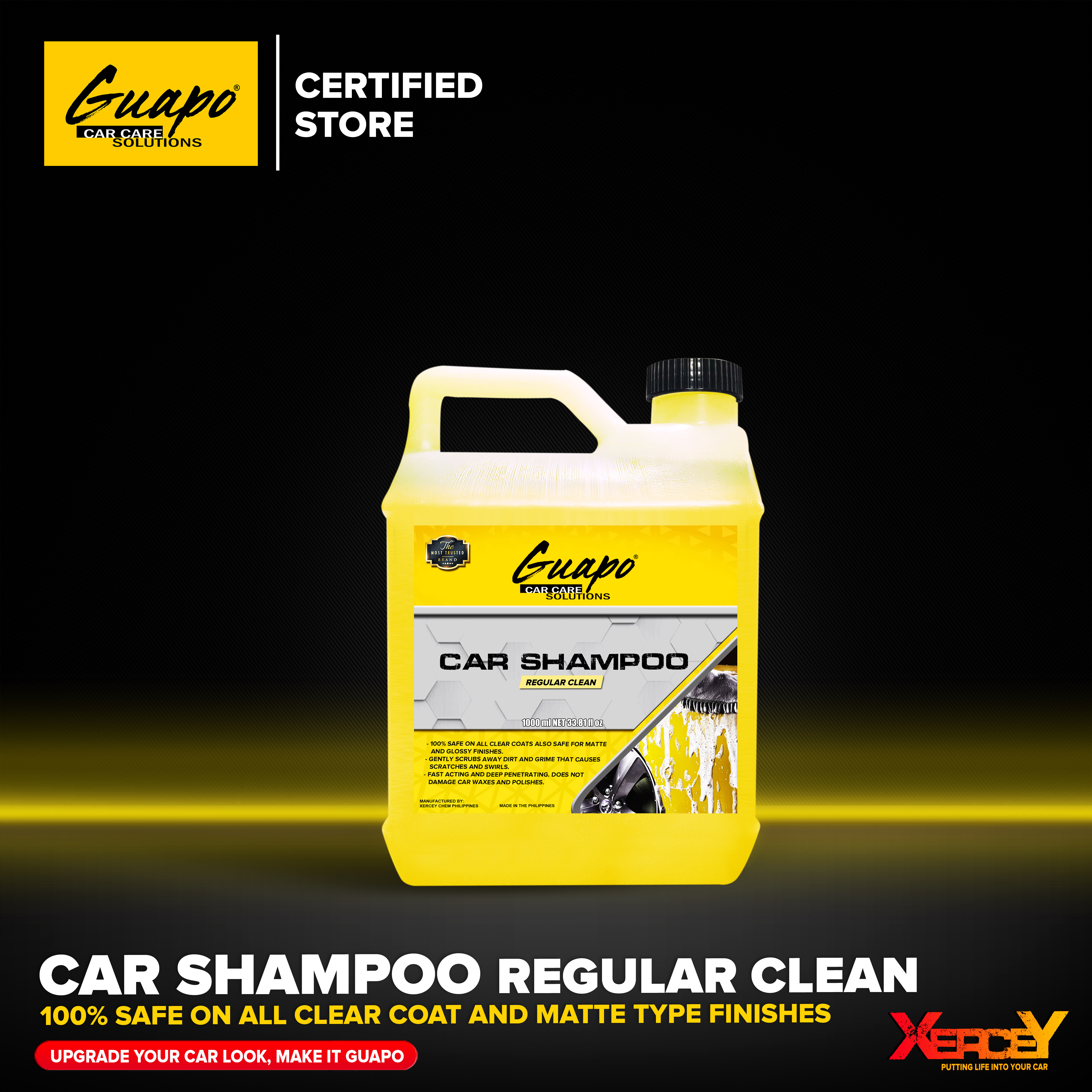 Guapo Car Care Car Shampoo Regular Clean 1 Liter | Lazada PH