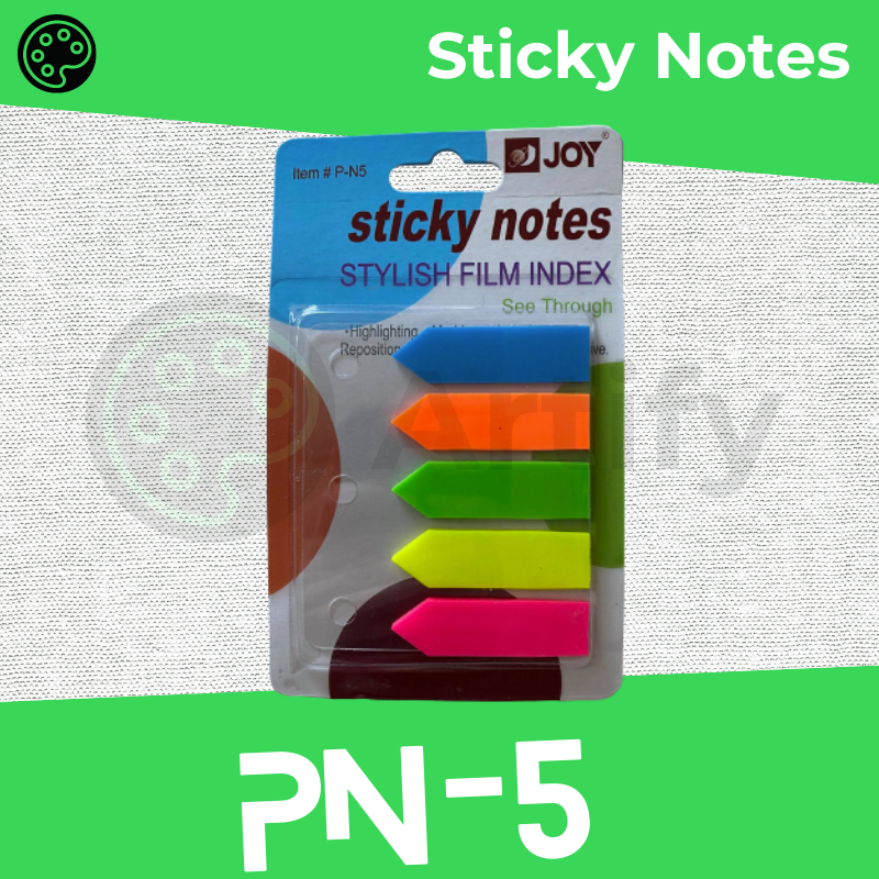Sign Here Sticky Notes Joy Sticky Notes Stylish Film Index PET 5 in 1 ...