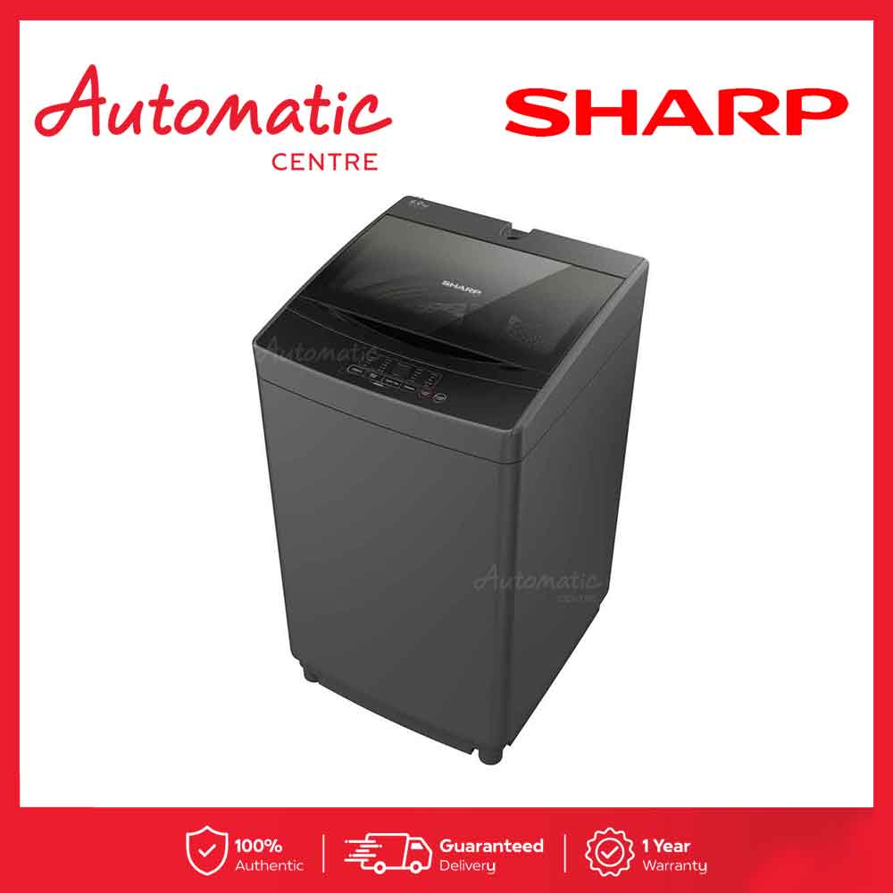 Sharp ES-JN06A9 GY 6kg Fully Auto Top Load Washing Machine with 5 Wash ...