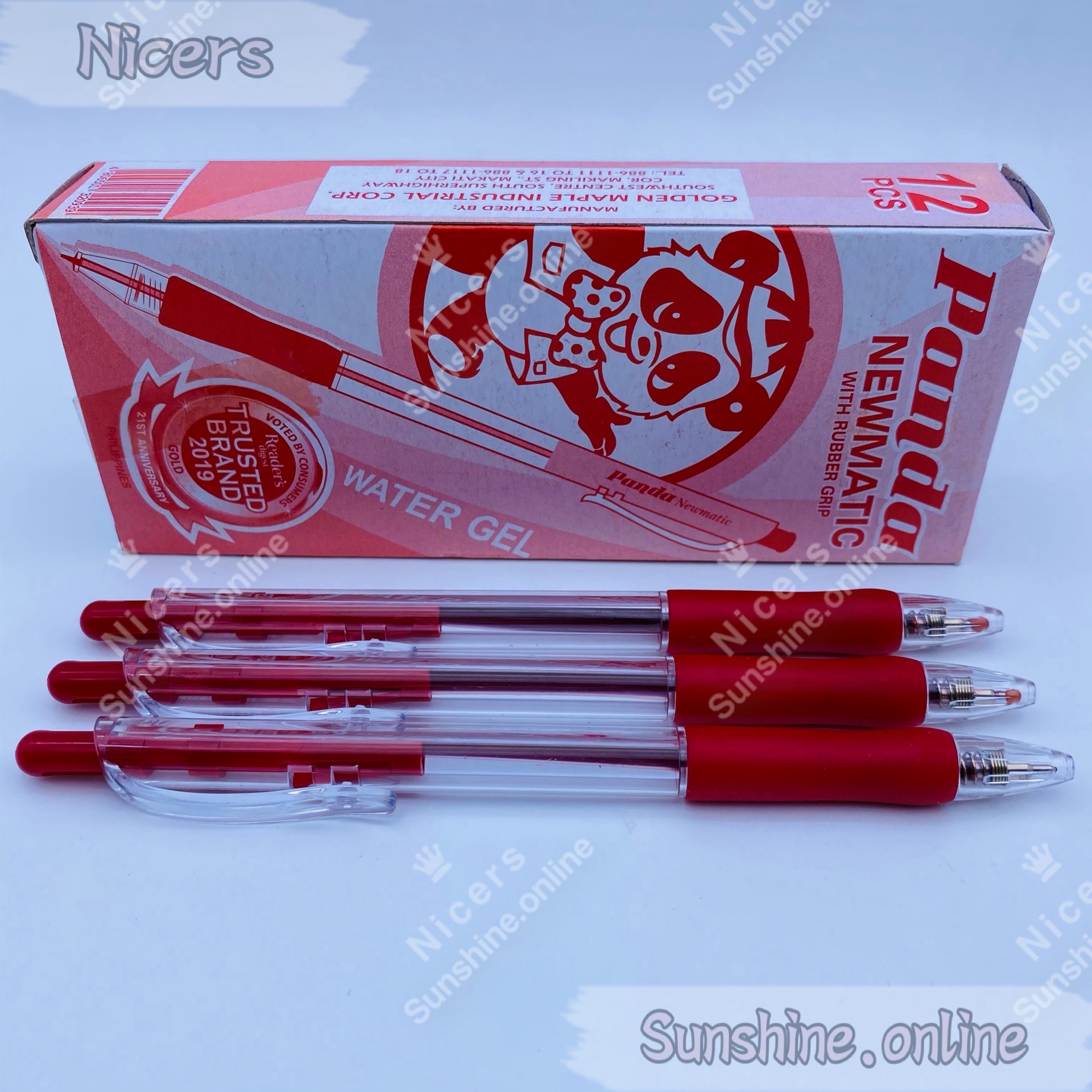 12pcs Original PANDA Newmatic Retractable Ballpen With Rubber Grip ...