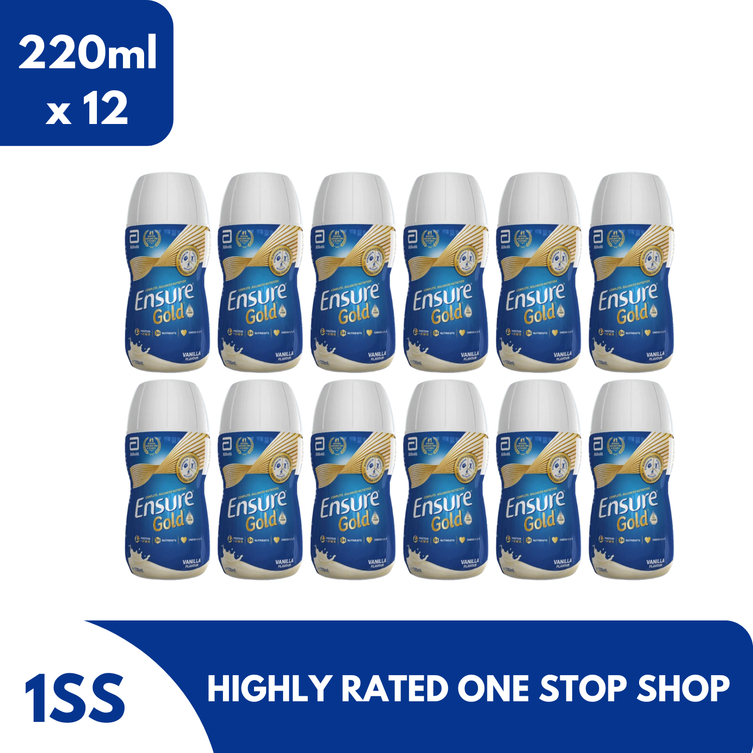 Ensure Gold HMB Vanilla Liquid Drink, 220ml set of 12 | Lazada PH