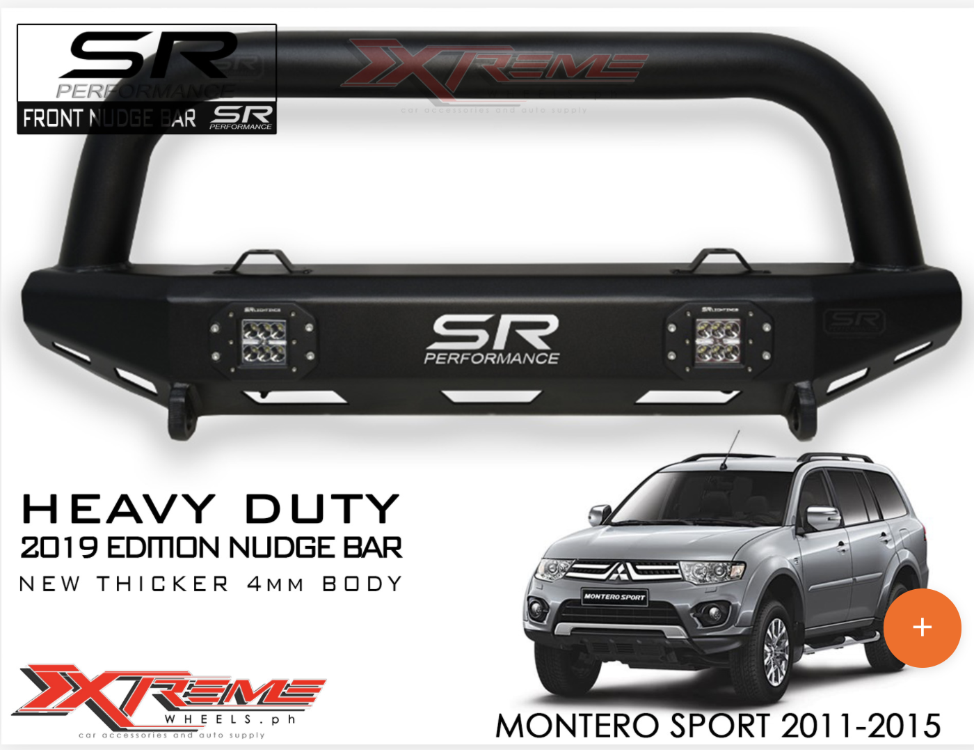 MONTERO SPORT / STRADA 2008 - 2015 FRONT NUDGE BAR / BULL BAR / front ...