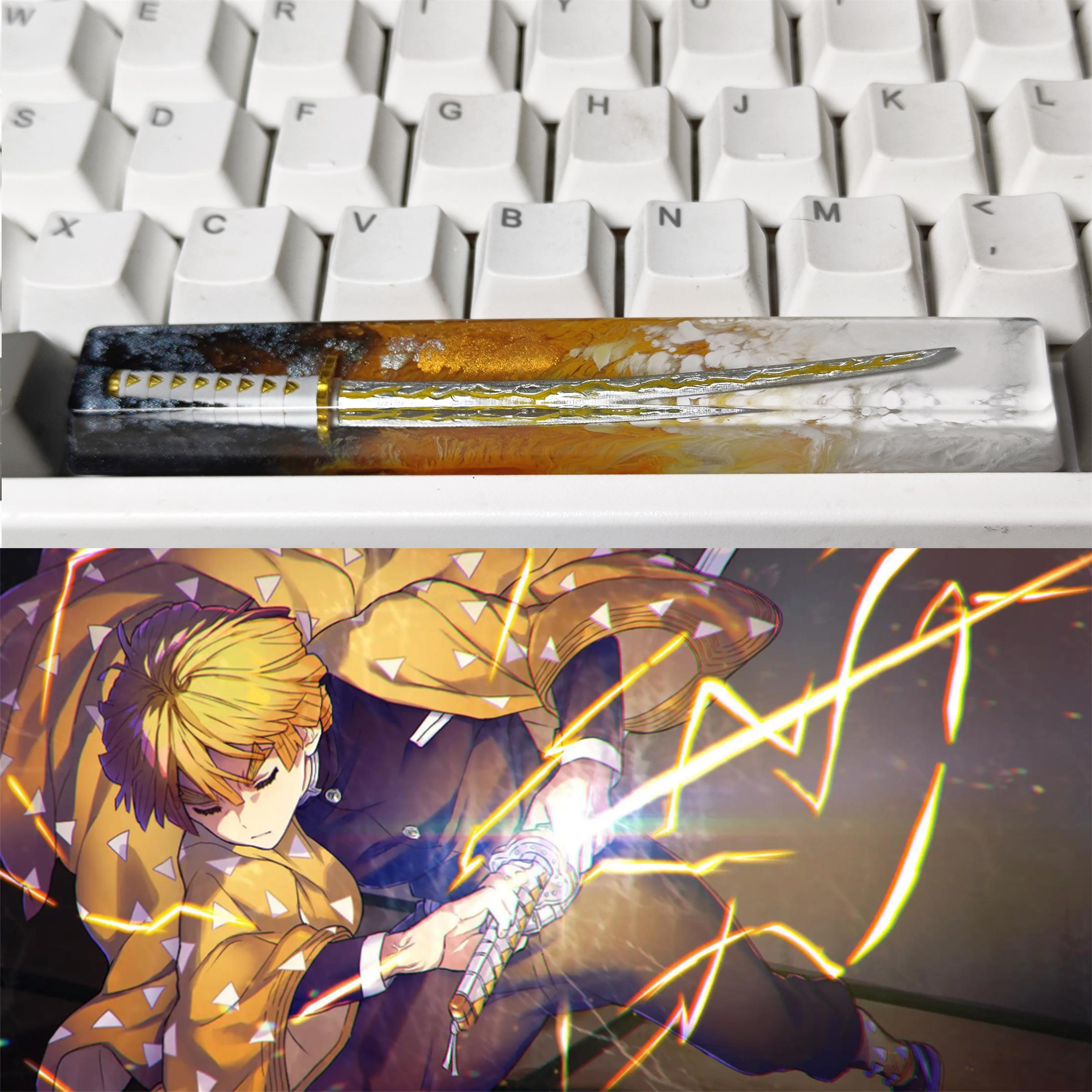 （in stock）Japan Anime Demon Slayer Artisan Resin Keycaps 6.25u Spacebar ...