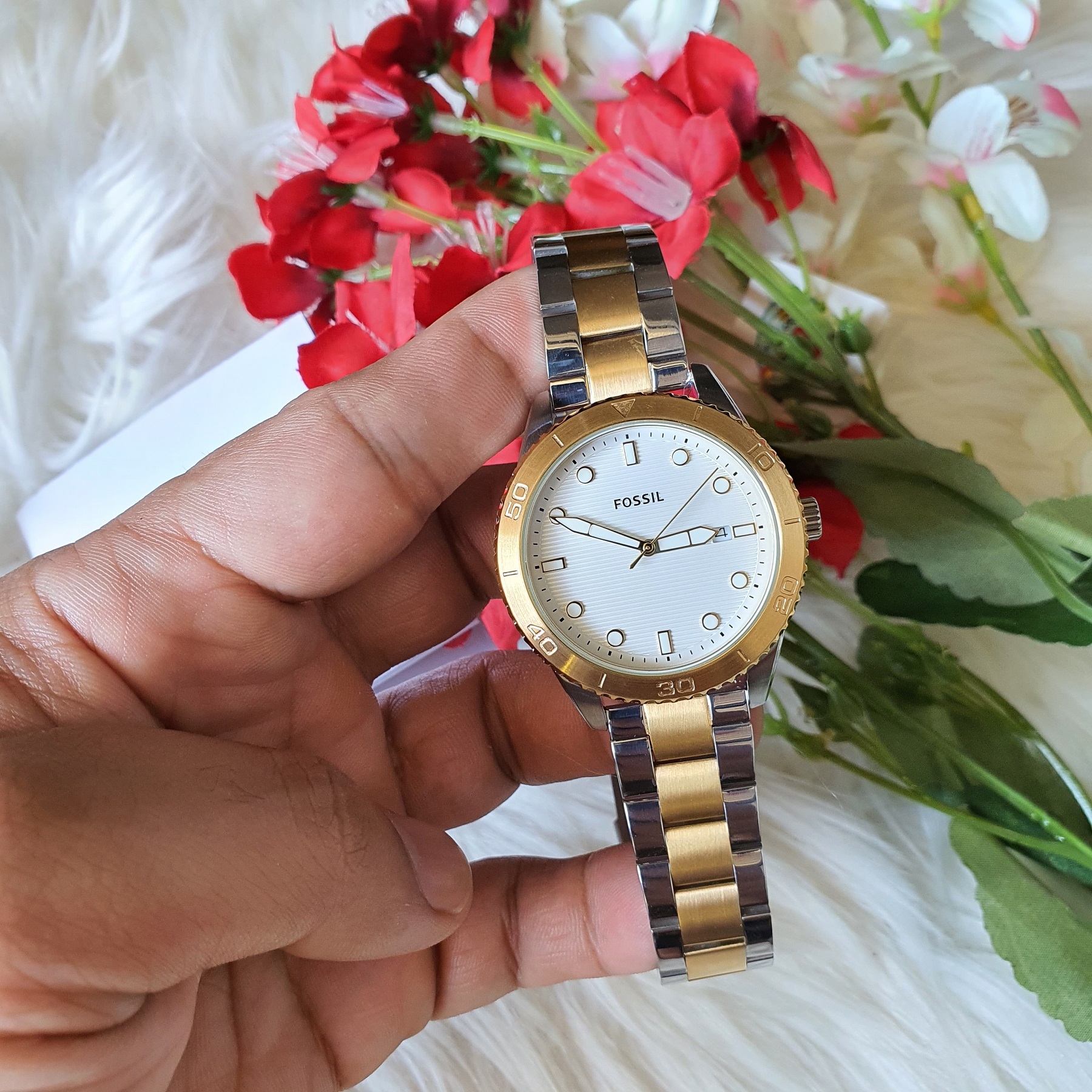 Fossil BQ3597 Dayle Three-Hand Date Two-Tone Watch-Gold Silver | Lazada PH