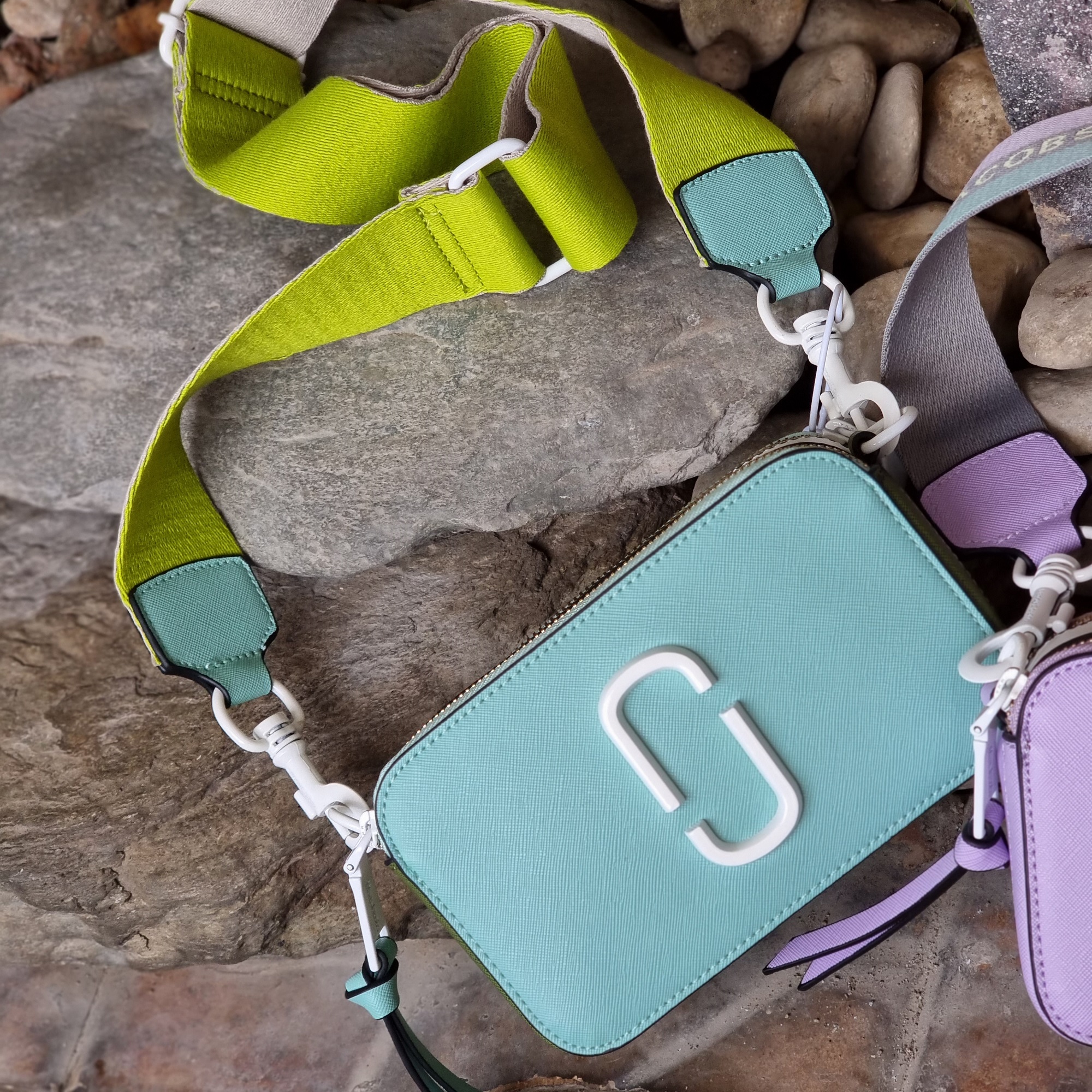 Ceramic Leather Green Snapshot Camera Crossbody Bag With Green Strap ...