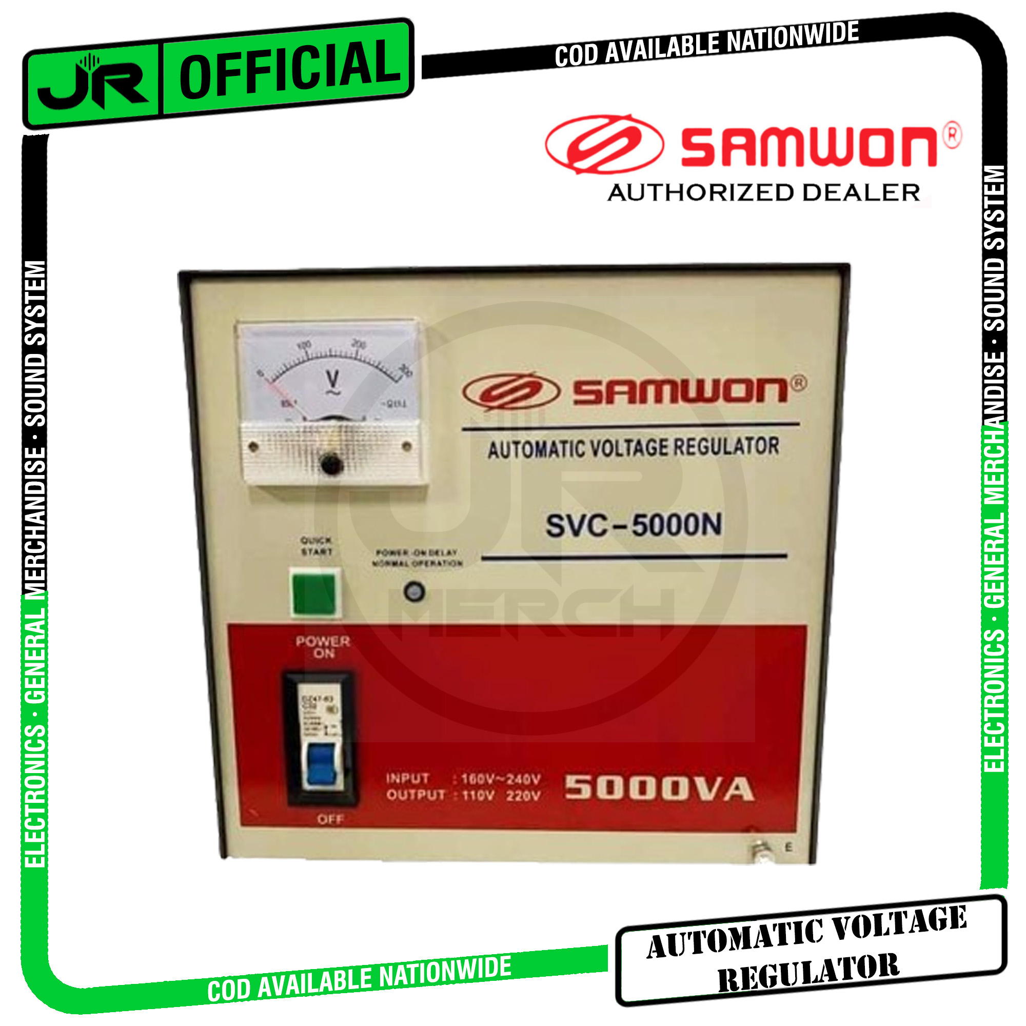 Samwon Automatic Voltage Regulator 5000 watts with Time Delay (SW-5000W ...