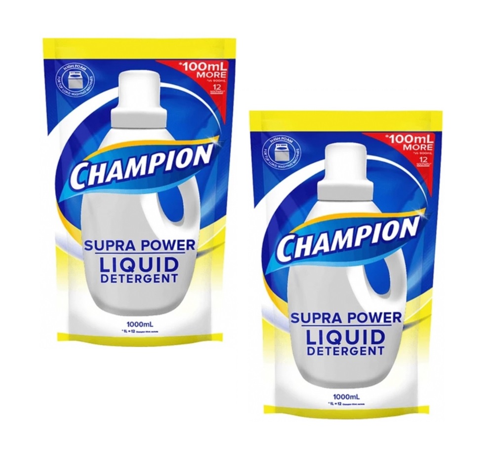 Champion Liquid Detergent High Foam Top Load 1L SUP - Pack of 2 | Lazada PH