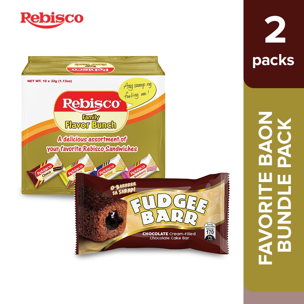 Rebisco Products Favorite Baon Bundle Pack Fudgee Barr Chocolate