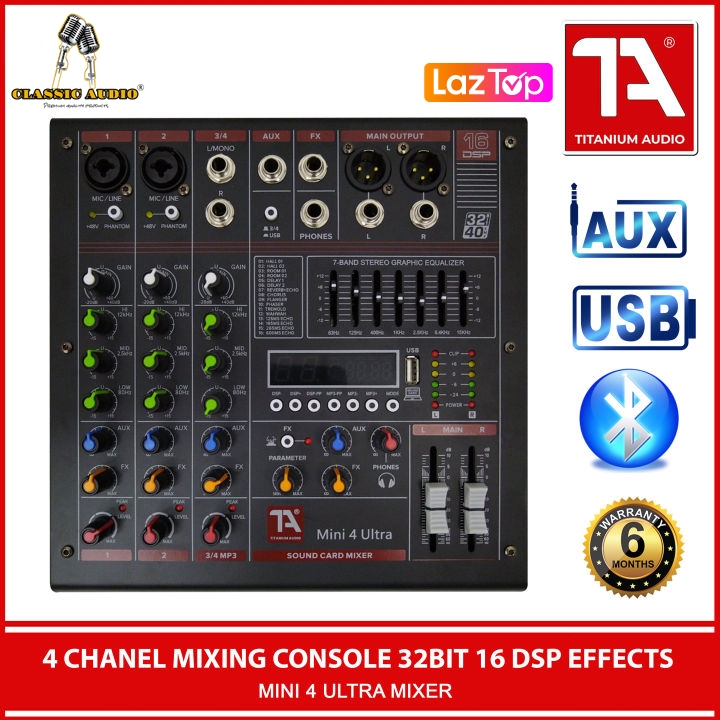Classic Audio Titanium Audio Mini 4 Ultra Mixer / 4 Channel Mixing ...