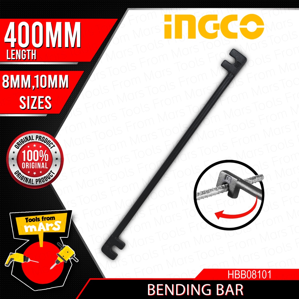 INGCO Hand Steel Metal Bending Bar Rod Tool 8mm & 10mm HBB08101 -TFM ...