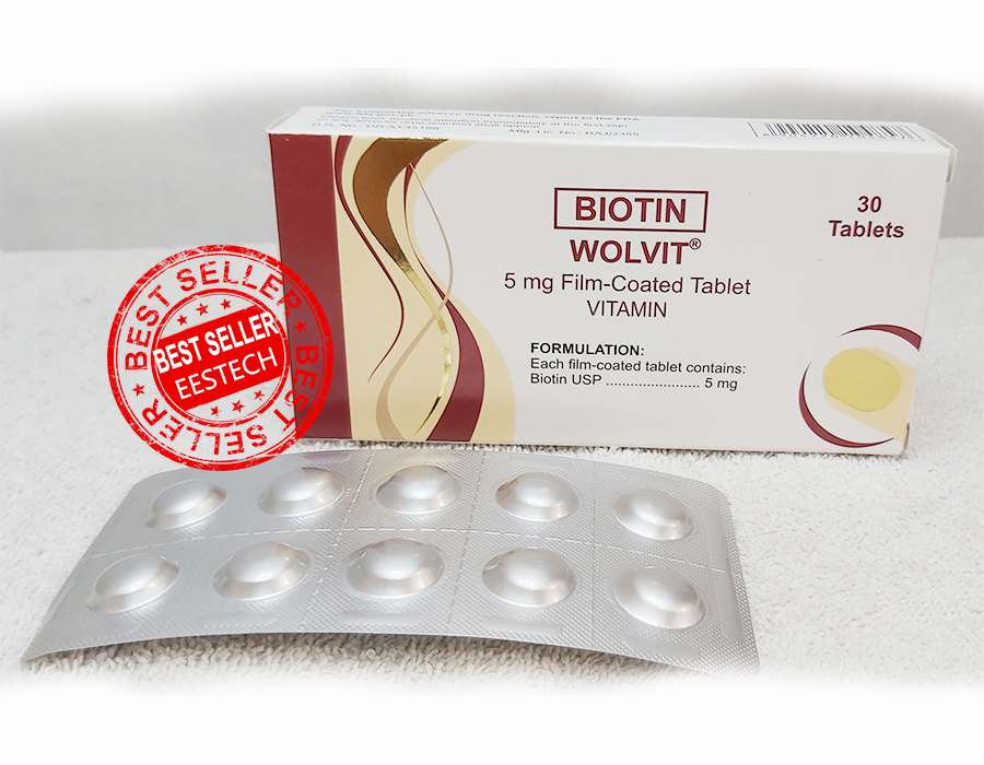 Wolvit Biotin 5mg 30 tablets for Hair Growth, Glowing Skin and ...