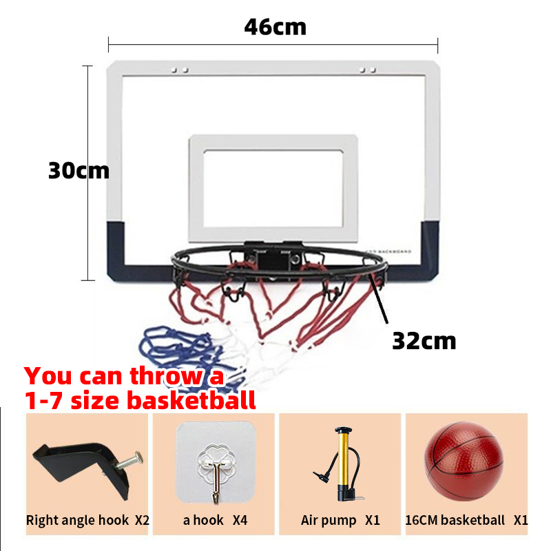 Basketball basketball box with ball mini basketball door hoop 15 inch ...