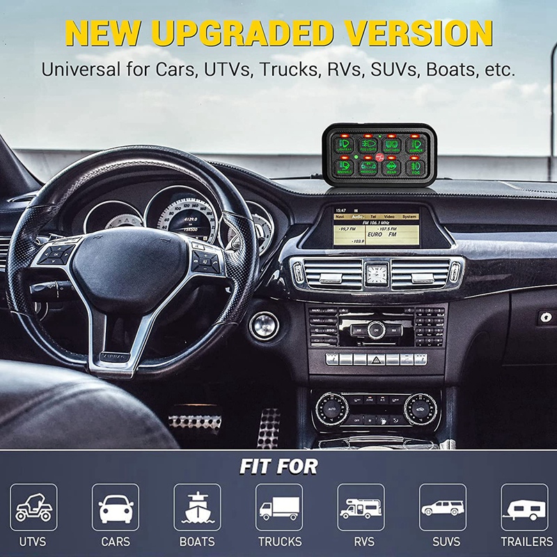 8 Gang Switch Panel Electronic Relay System Light Bar Switch Panel for ...