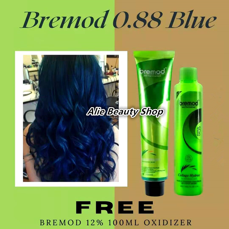 Bremod 0.88 + Bremod 12% 100ml Oxidizer FREE - Blue Bremod Hair Color ...