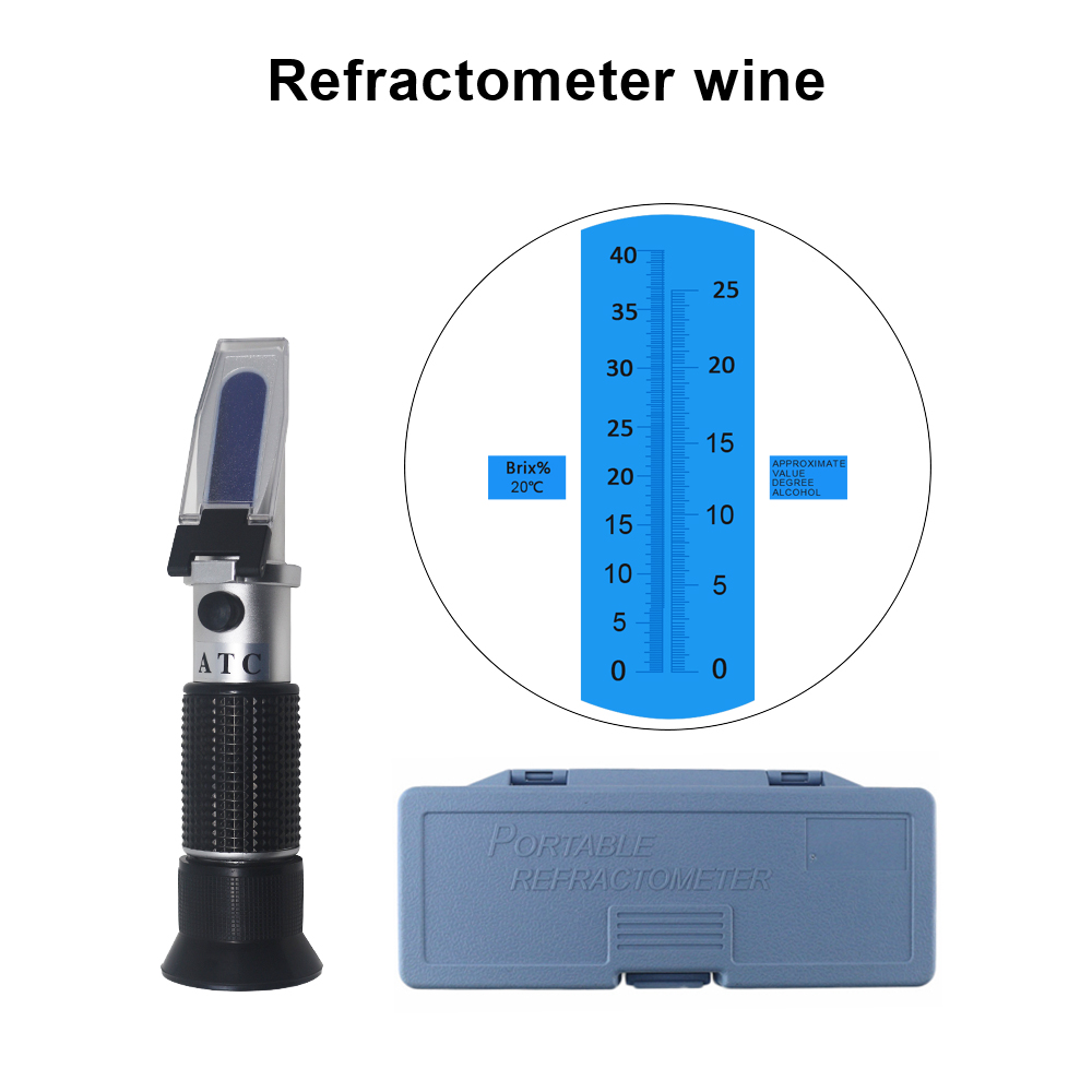Refractometer Beer Wine Meter 0-80 Brix Wort ATC Handheld Tool ...