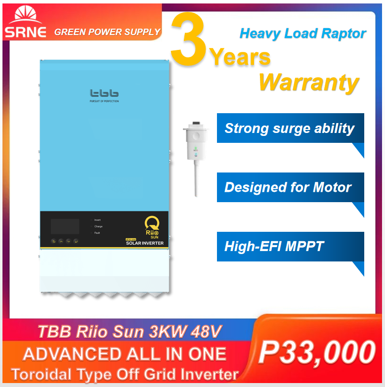 TBB Riio Sun 3000W 48V Solar Inverter Hybrid Offgrid Built-in MPPT/WIFI ...