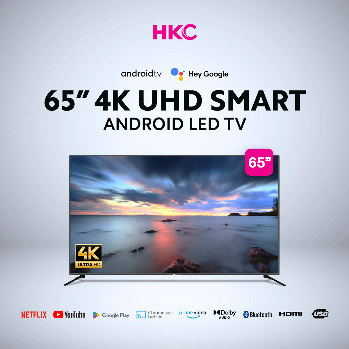 WOW | HKC 65" 4K UHD SMART ANDROID LED TV | Model: H800-S65KG1 | Lazada PH