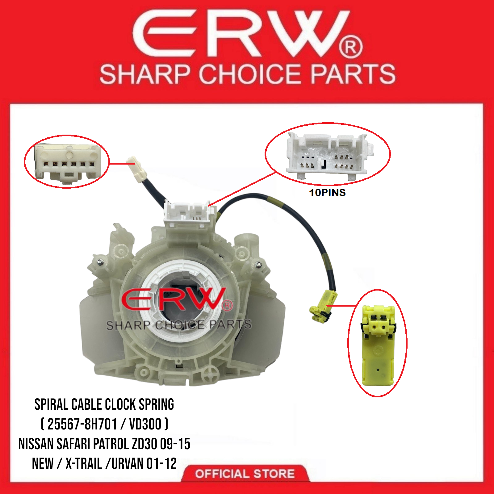 SPIRAL CABLE CLOCK SPRING Replacement Part No. 25567-8H701 /25567-VW600 ...
