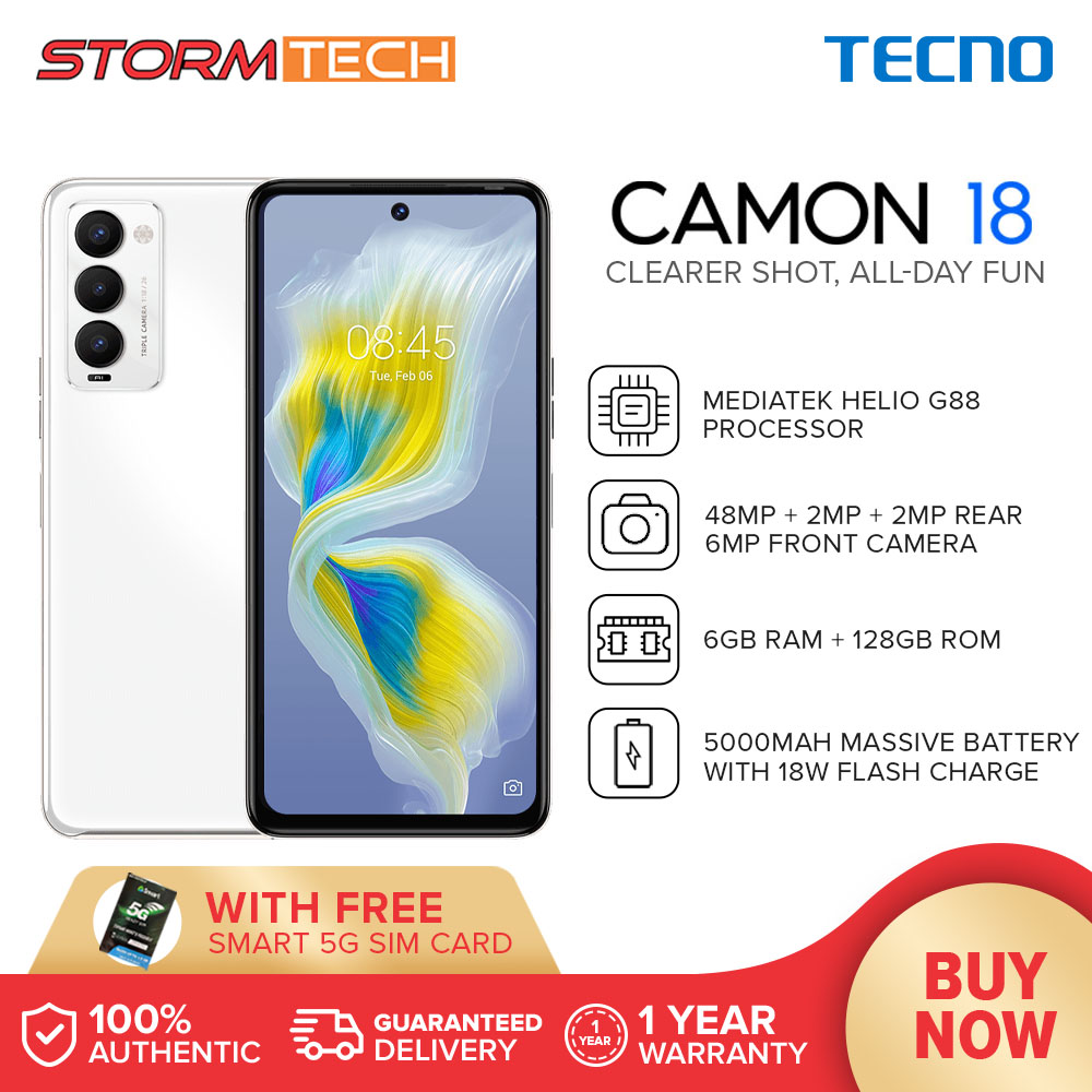 Tecno Camon 18 Smartphone | 6GB RAM + 128GB ROM | MTK G88 Octa-core | 6 ...
