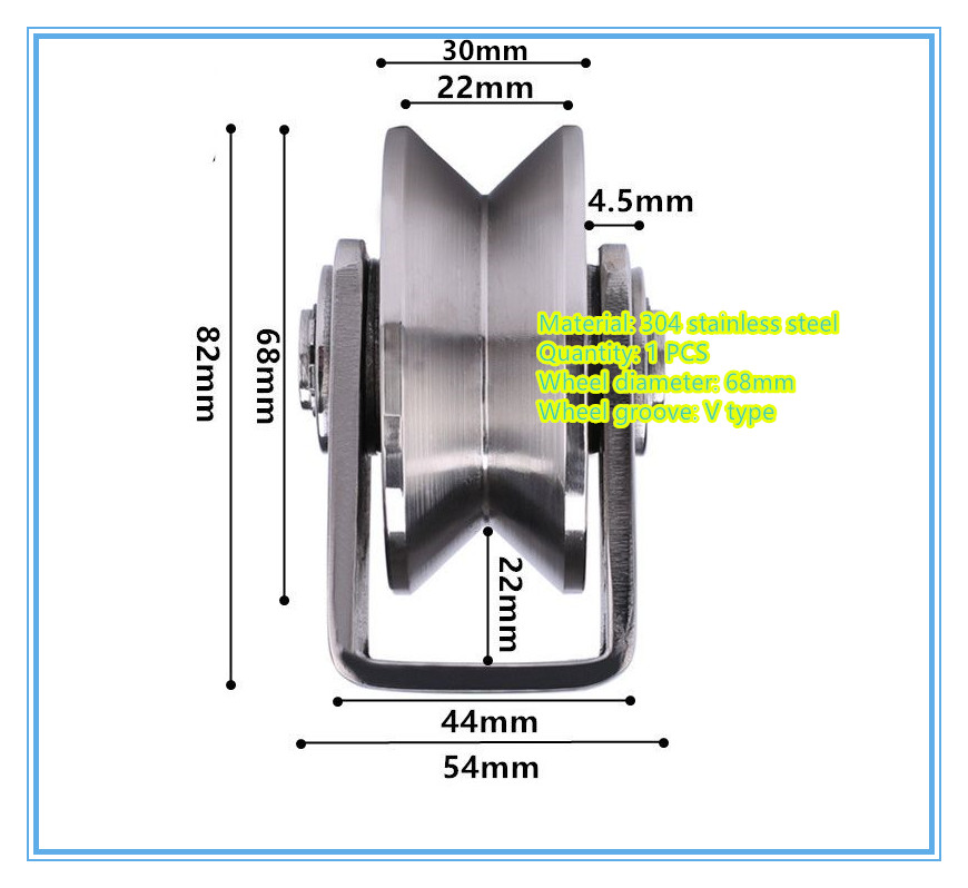 304 Stainless Steel Bearing Track Pulley Steel Wire Rope Pulley U ...