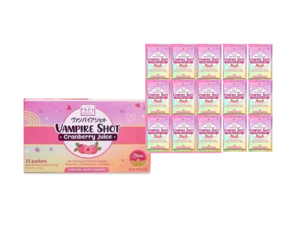 Vampire Shot Cranberry Juice by PSPH Beauty with FREEBIES ( 15 sachets ...