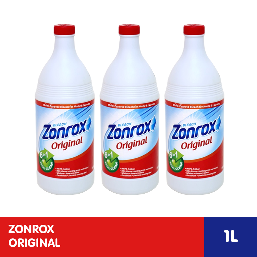 Zonrox Bleach Original 1L x 3 | Lazada PH