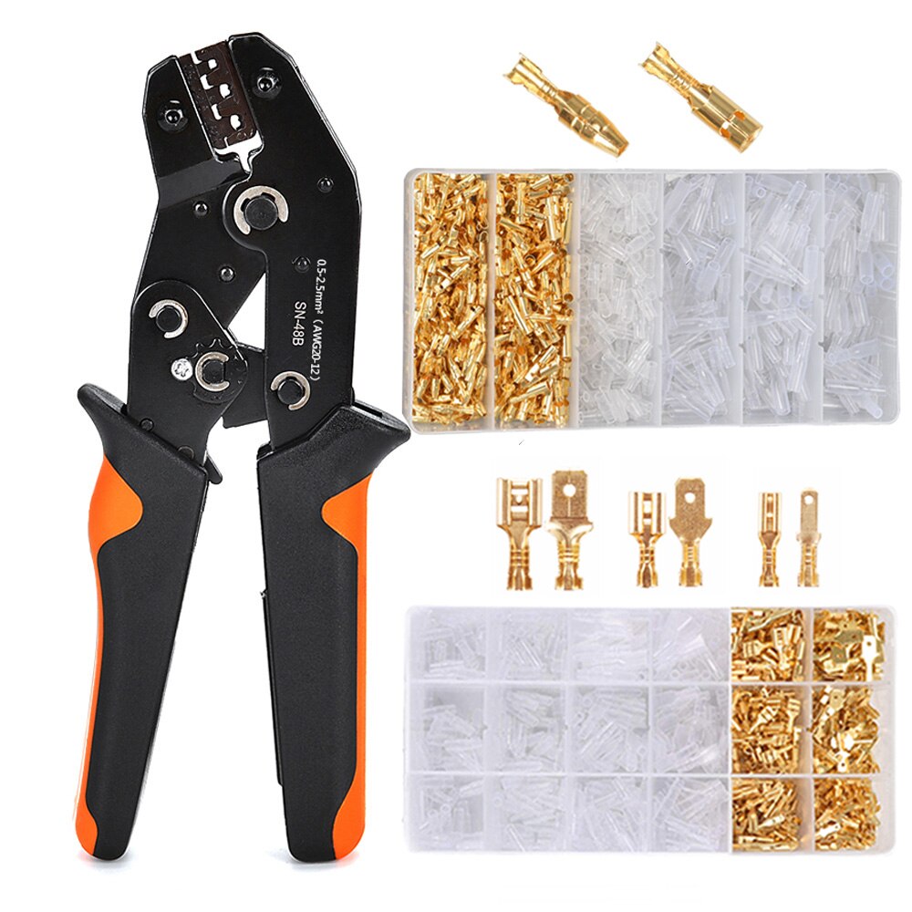 Wire Terminal Crimping Tool Kit Ratchet Wire Crimper 0.5-2.5mm² with ...