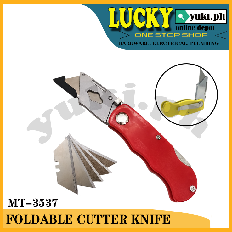 MT-3537 MMT FOLDABLE CUTTER KNIFE WITH EXTRA BLADE | Lazada PH