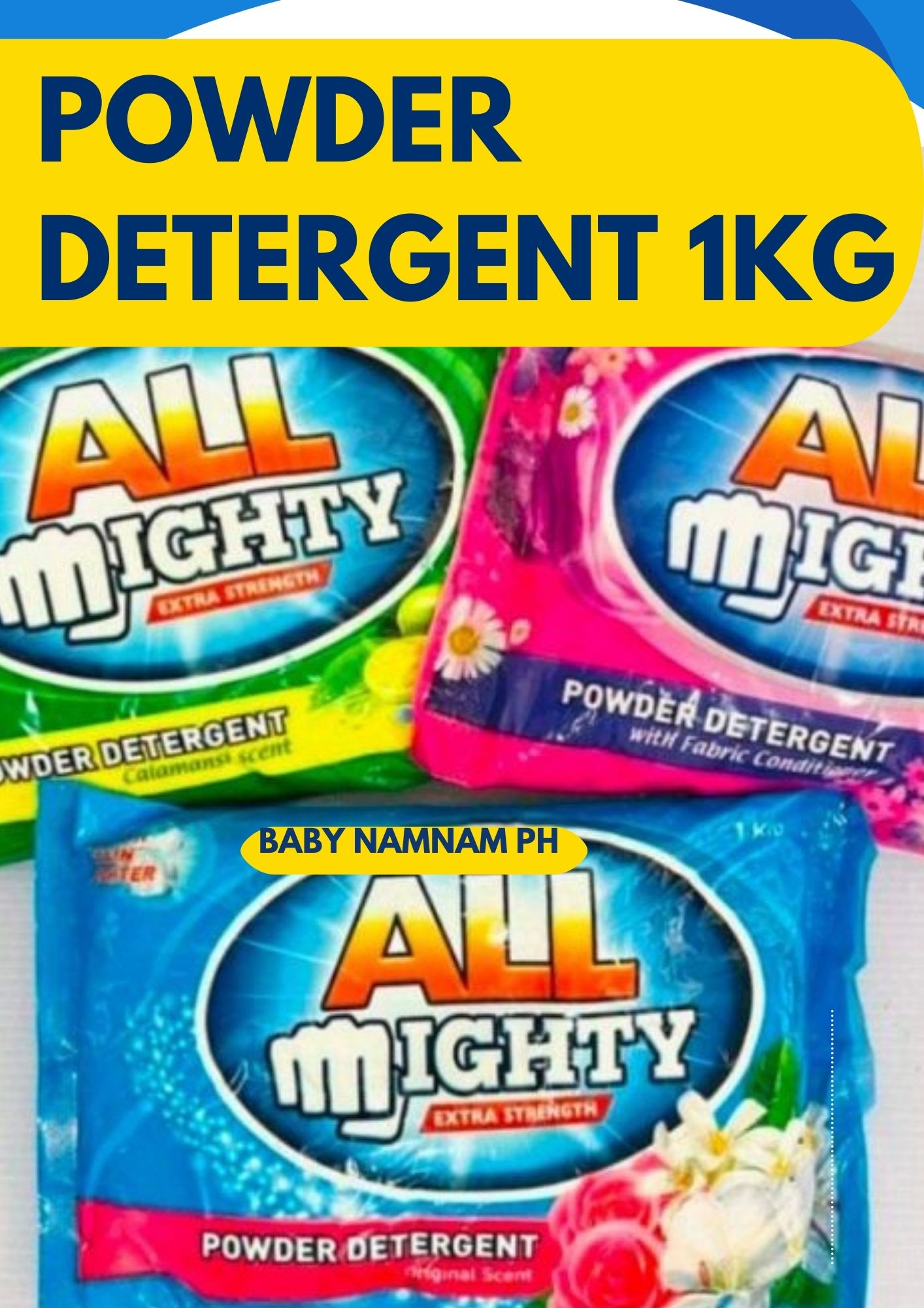 ALL MIGHTY Laundry Powder 1KG Pink Fabcon Calamansi Original Extra ...