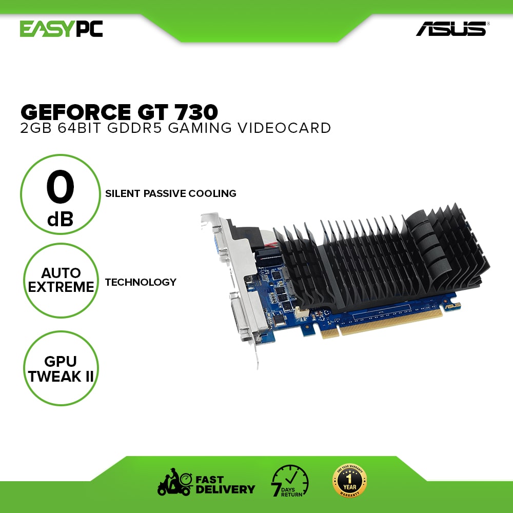 EasyPC | Asus GT730 GT730-SL-2GD5-BRK 2gb 64bit GDdr5 Gaming Videocard ...