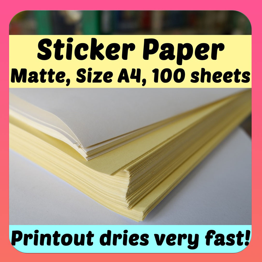 Matte Sticker Paper A4 100s (100 sheets) Printable Inkjet | Lazada PH