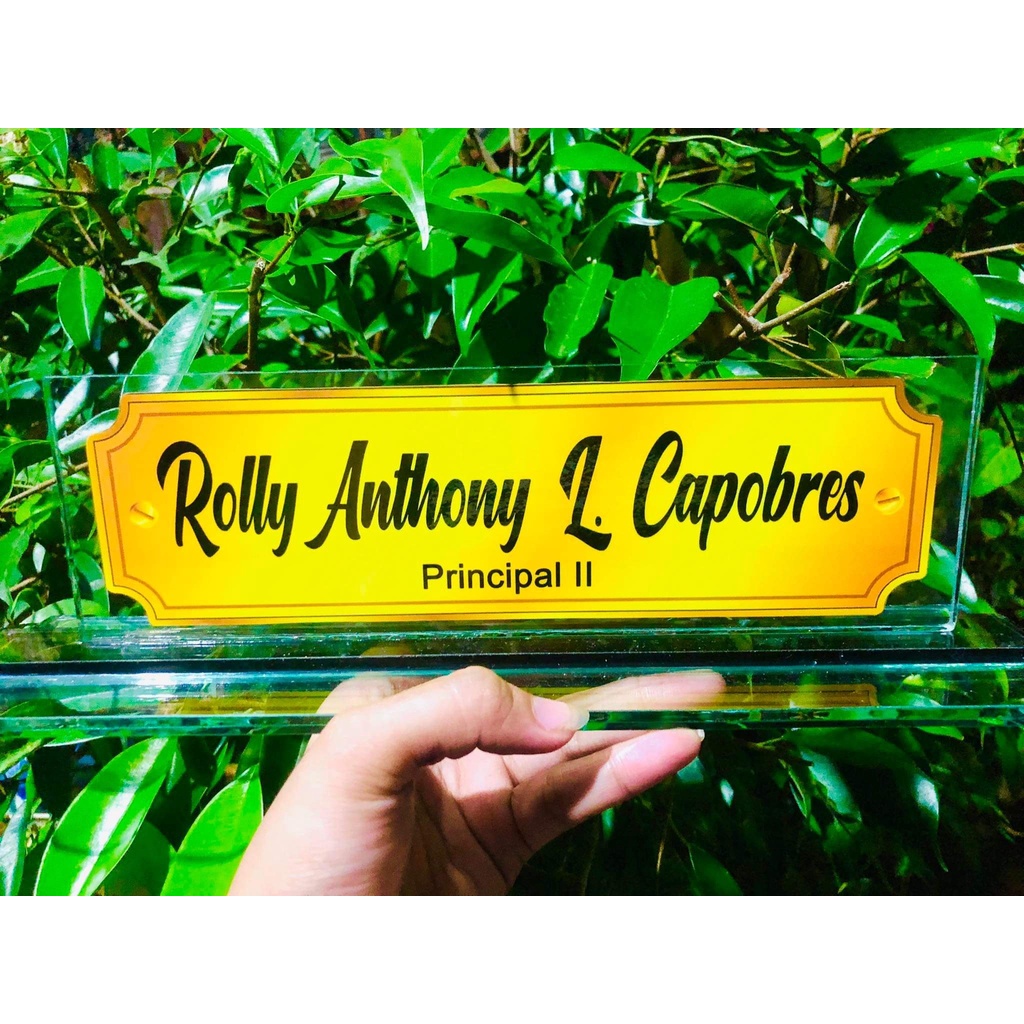 Customized Desk Name Plate Personalized on Clear glass - Desk ...