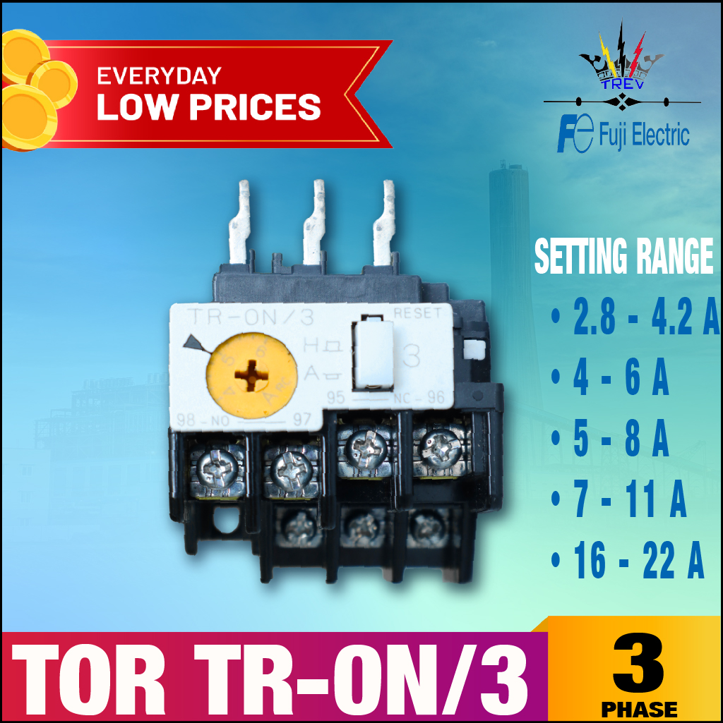 TREV Fuji Thermal Overload Relay TR-N2/3 | TR-N3/3 | TR-ON/3 | TR-5-1N ...