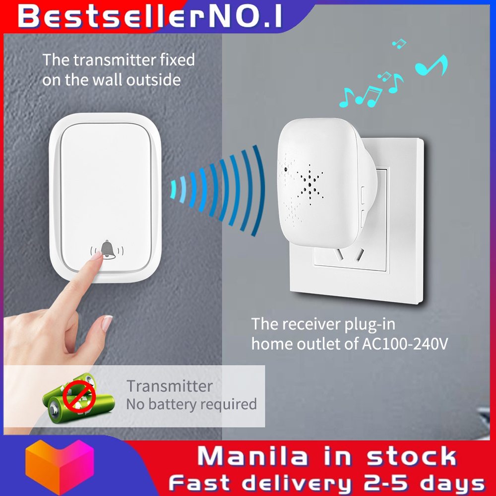 Bestseller Wireless Doorbell No Battery required Waterproof Self ...