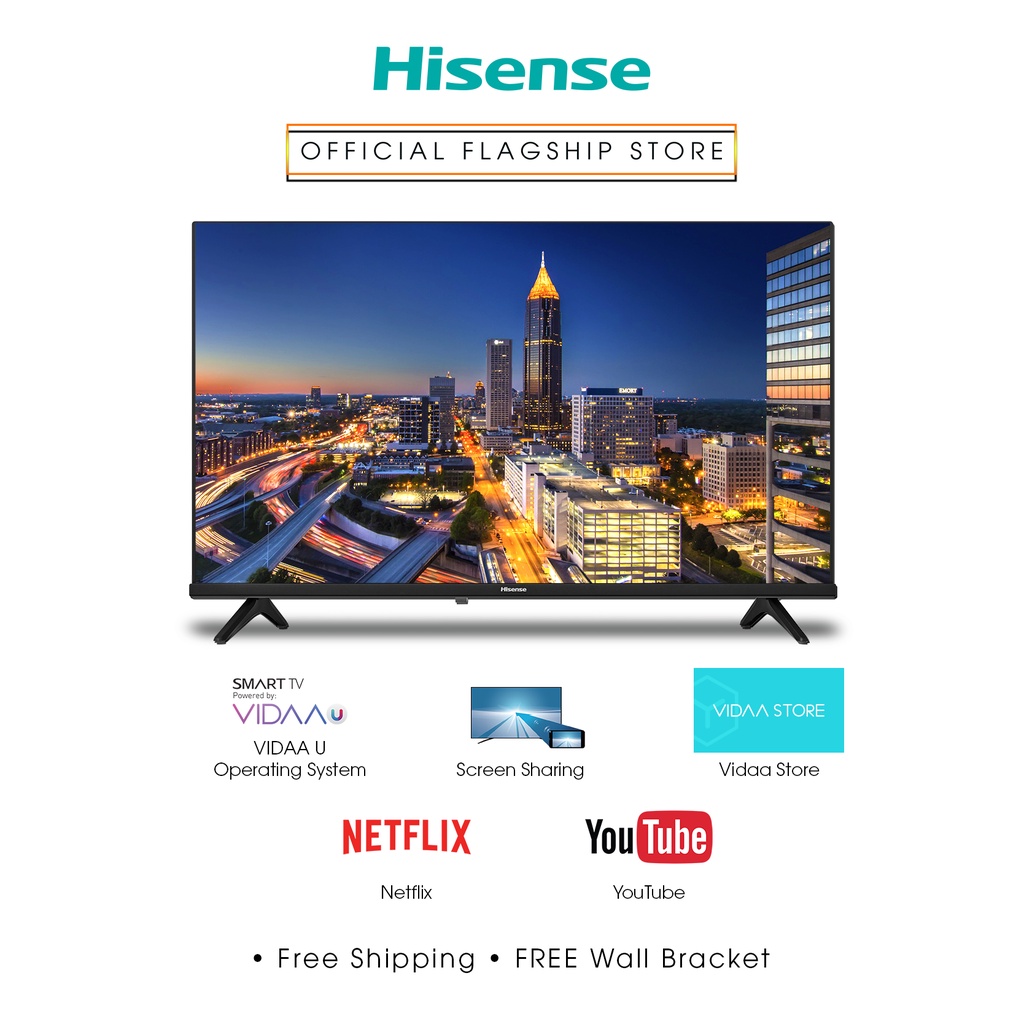 Hisense 32-inch HD Ready Smart TV with FREE Wall cket - 32A4GS | Lazada PH